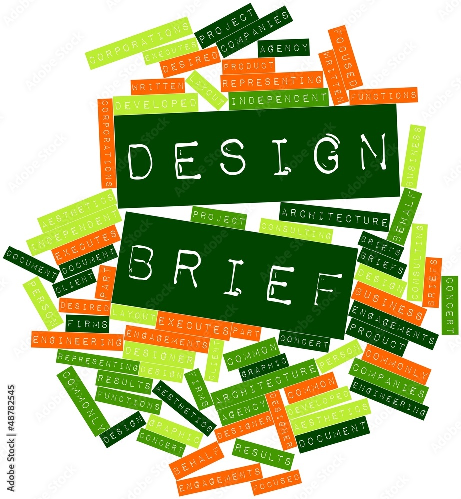 Word cloud for Design brief Stock Illustration | Adobe Stock