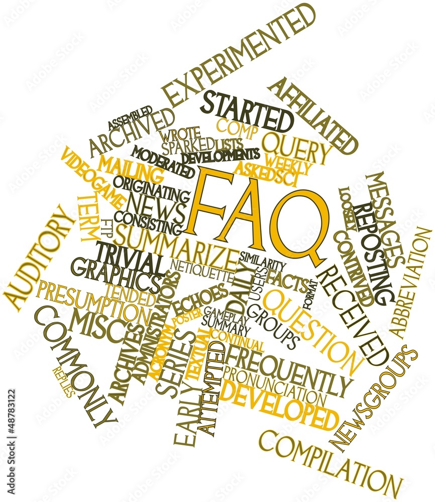 Word cloud for FAQ Stock Illustration | Adobe Stock