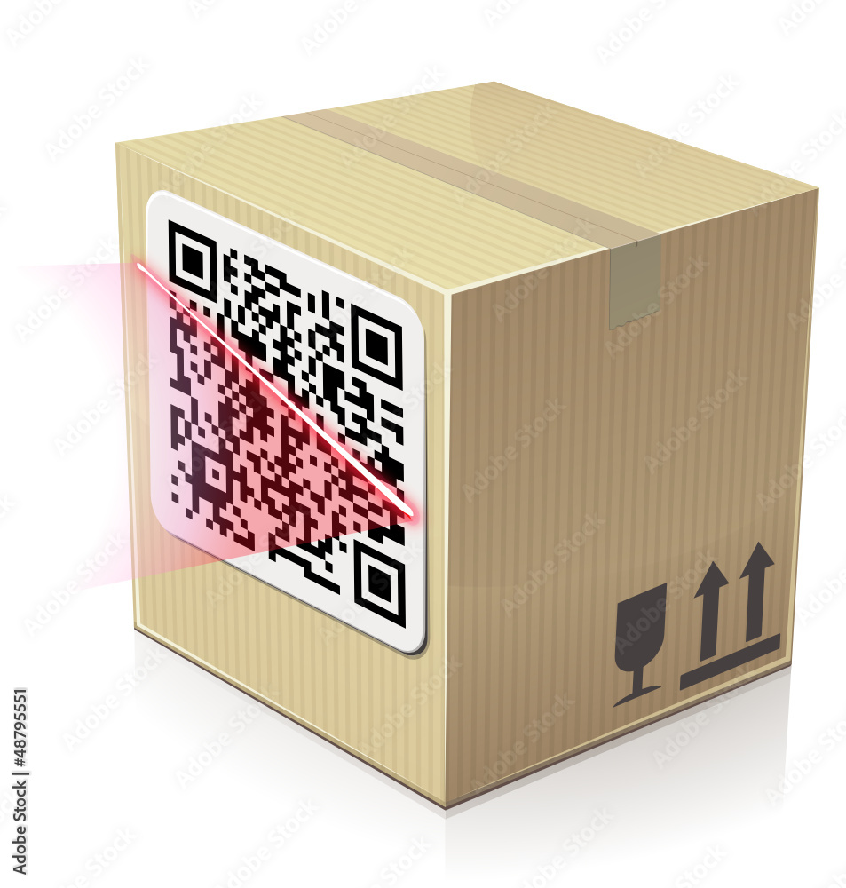Colis suivi et scan de son QR code Stock Vector | Adobe Stock