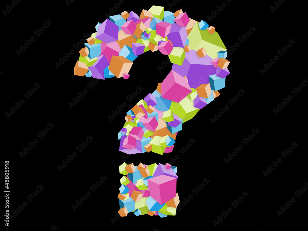 point d'interrogation sur fond noir Stock Illustration | Adobe Stock