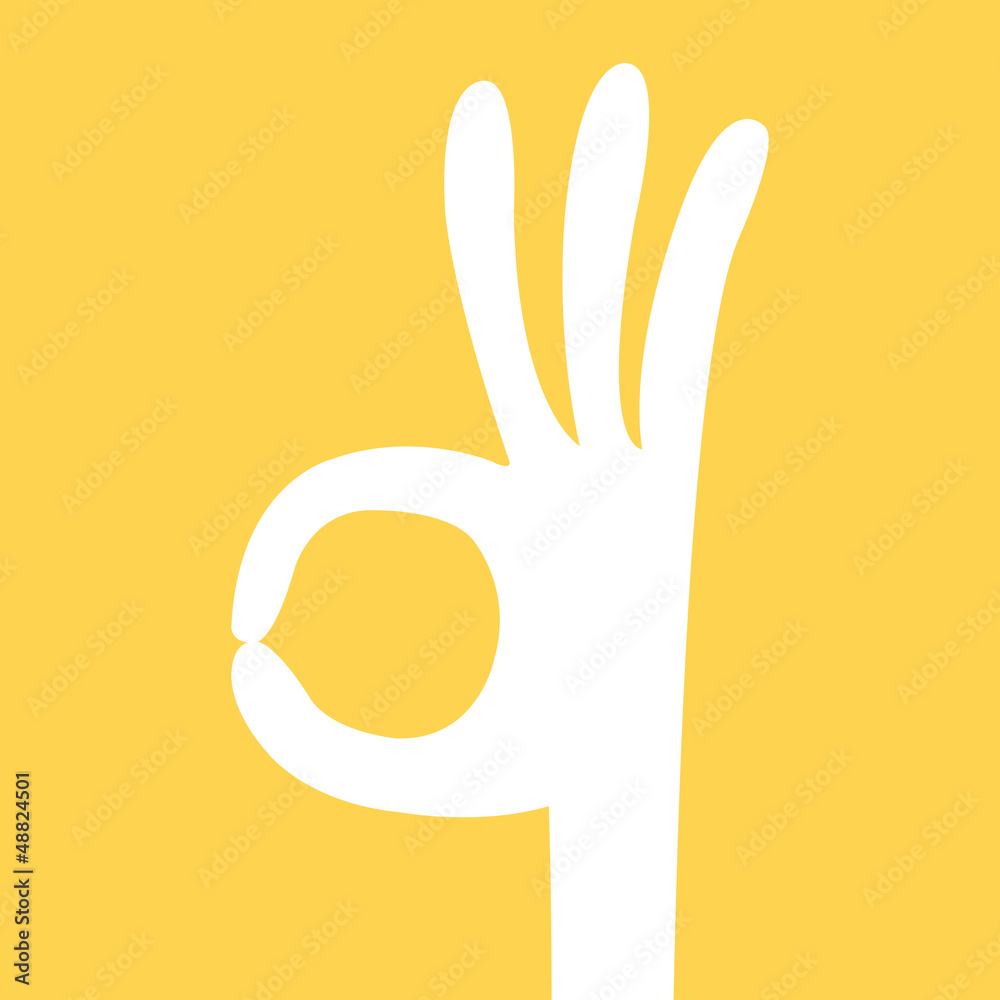 ok hand sign cartoon Stock Vector | Adobe Stock