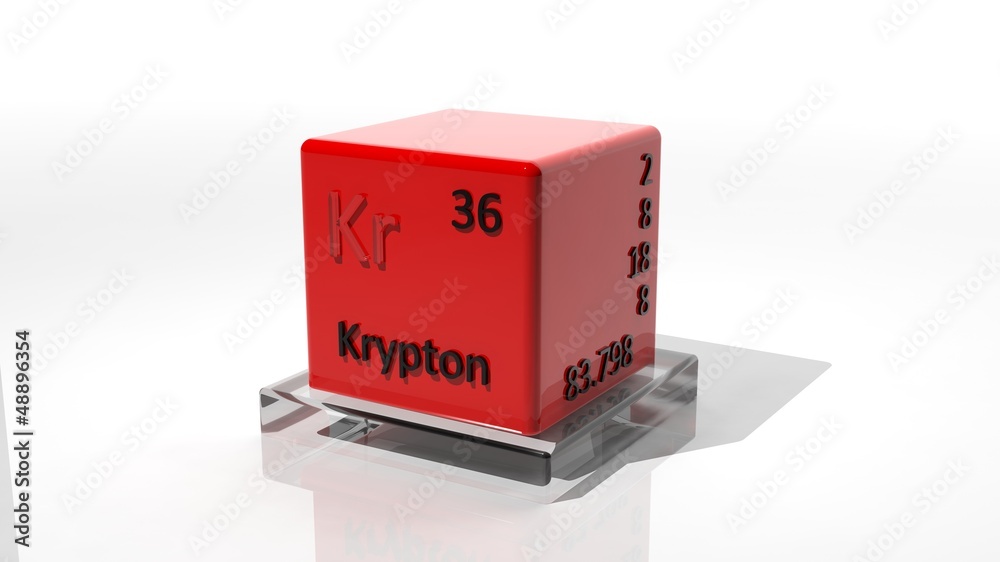 Krypton, 3d chemical element of the periodic Stock Illustration | Adobe ...