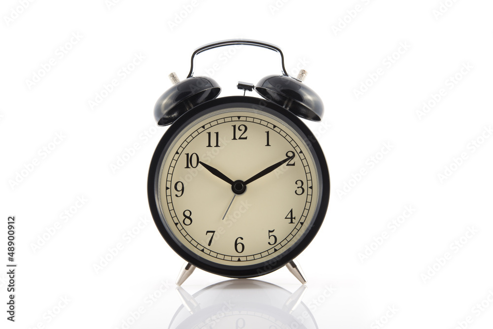 Bell clock isolated on white Stock Photo | Adobe Stock