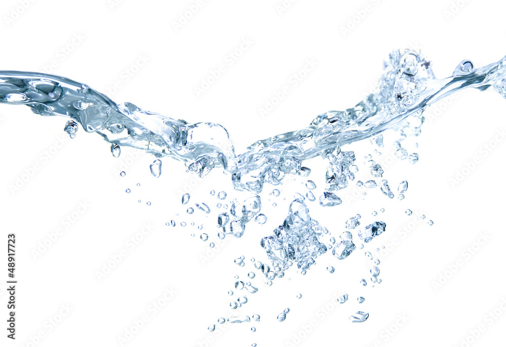 Water splash isolated on white Stock Photo | Adobe Stock