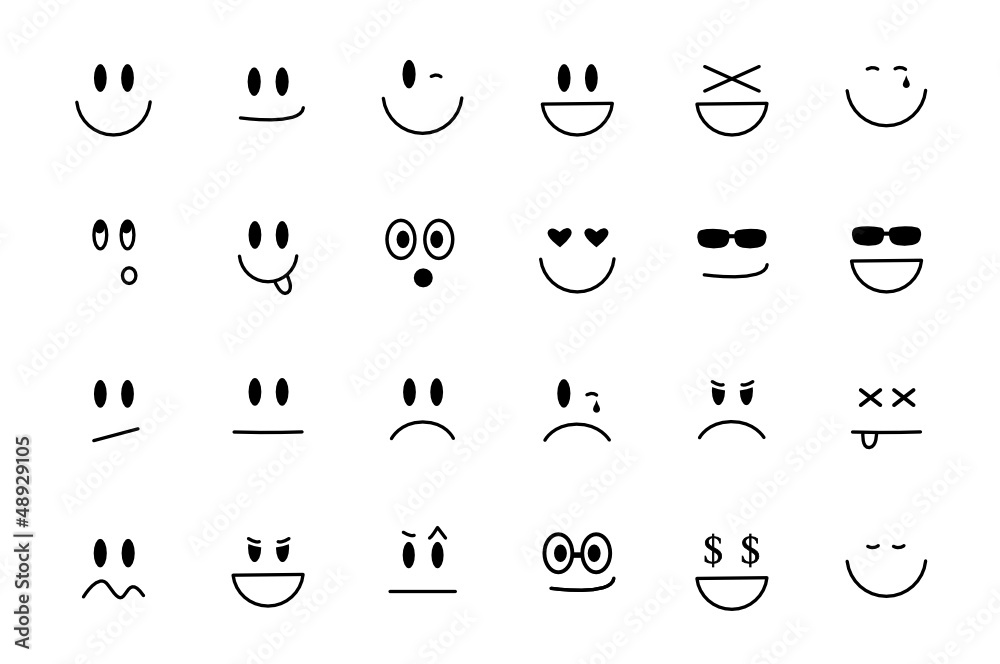 Smiley Set Stock Vector | Adobe Stock