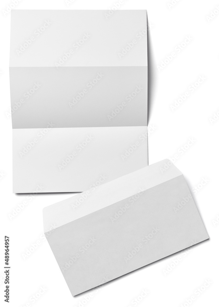 leaflet letter business card white blank paper template Stock Photo ...