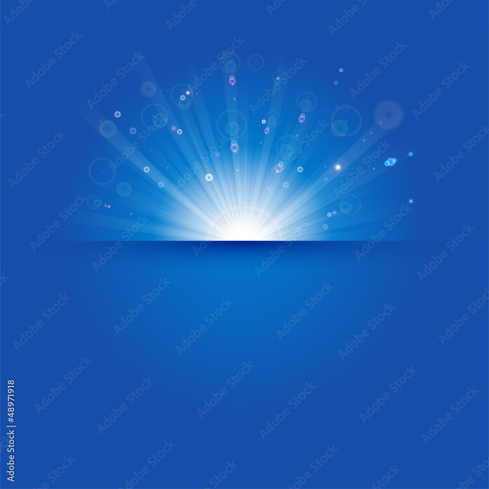 blue sun rays, cool winter background Stock Vector | Adobe Stock