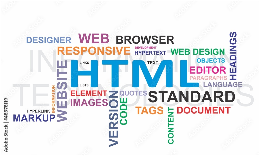 word cloud - html Stock Vector | Adobe Stock