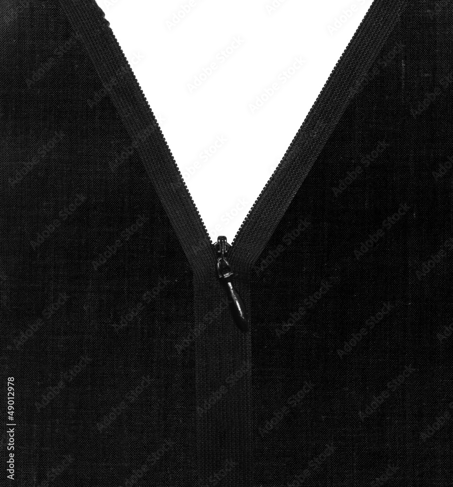 Zipper Unzipping from Black Isolated with a White Background Stock ...
