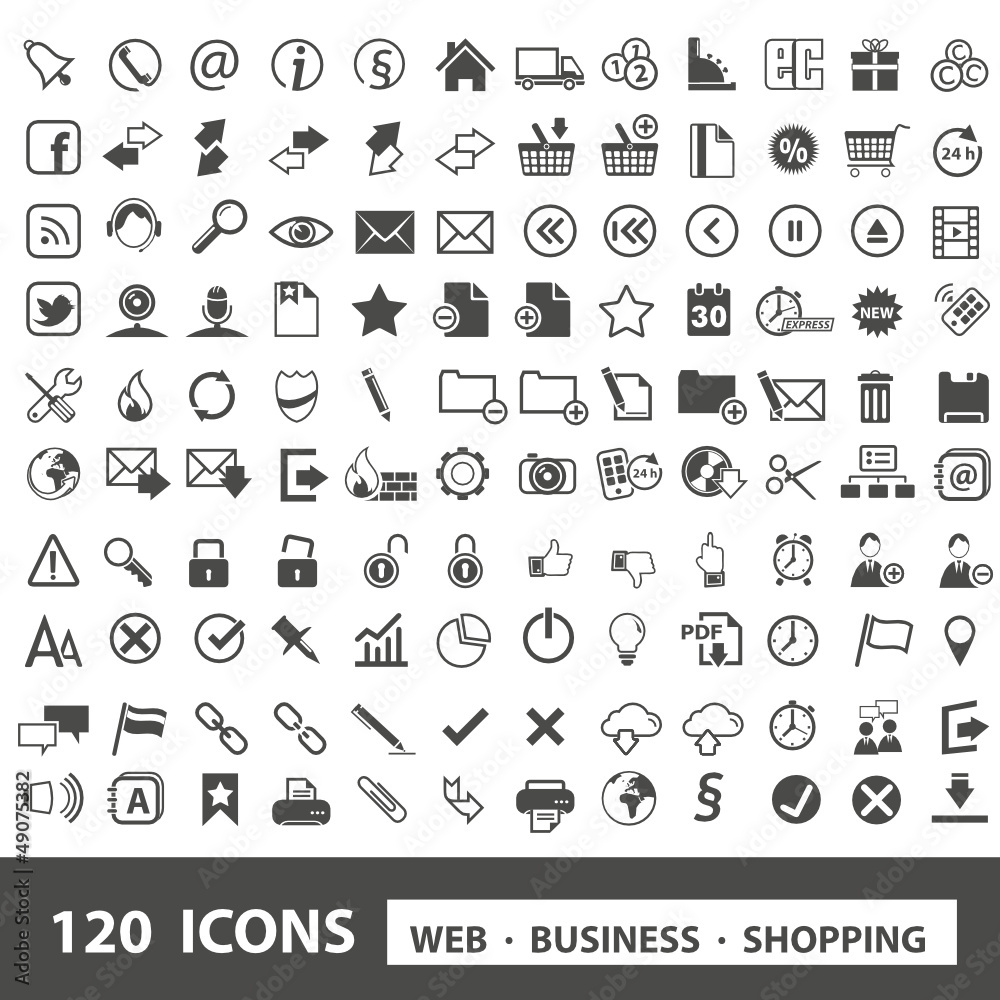 icon button piktogramm set Stock Vector | Adobe Stock