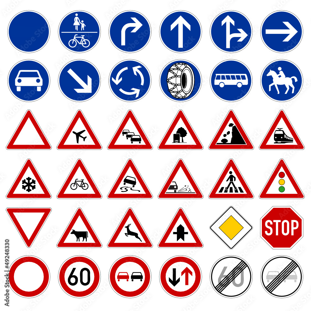 verkehrszeichen v2 sammlung II Stock-Vektorgrafik | Adobe Stock
