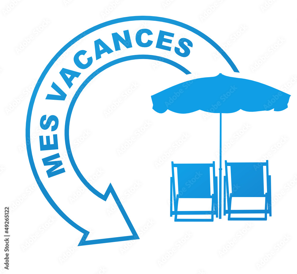 mes vacances sur symbole bleu Stock Vector | Adobe Stock