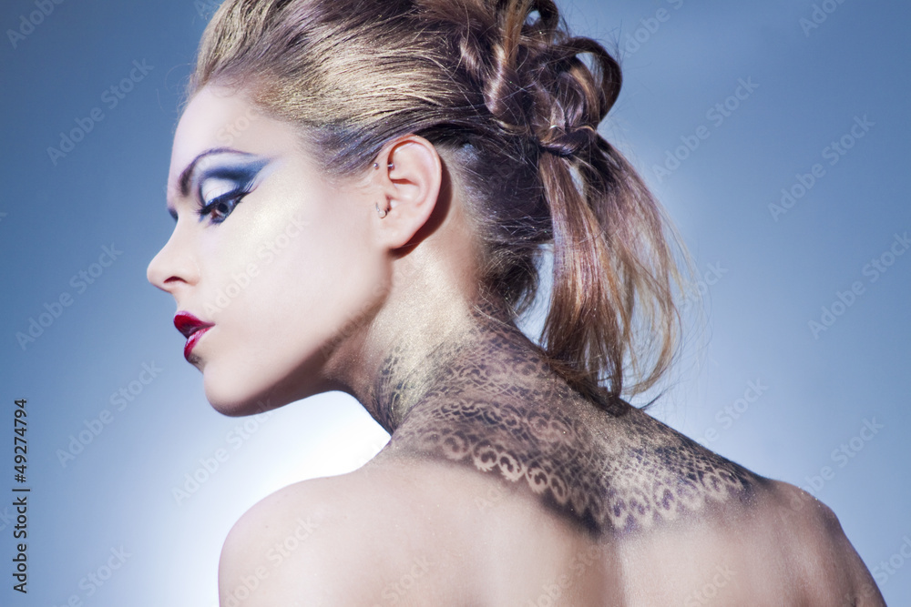 Beautiful woman face with perfect Make Up Stock Photo | Adobe Stock