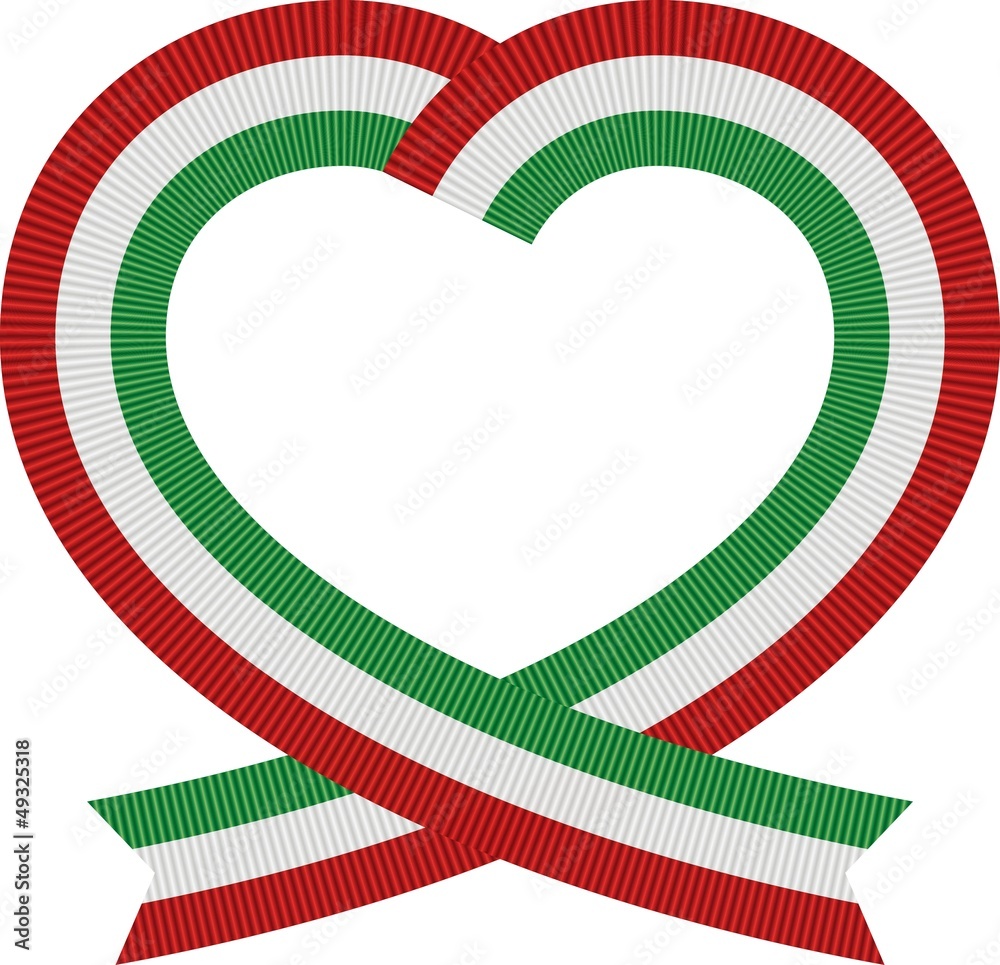 Fiocco a cuore tricolore Stock Vector | Adobe Stock