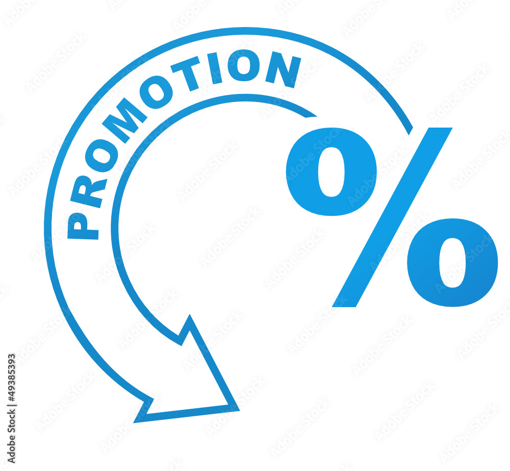 Vecteur Stock promotion sur symbole bleu | Adobe Stock