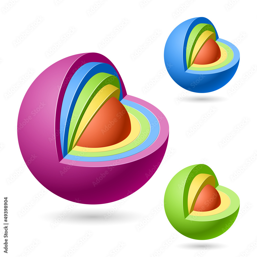 Cutaway sphere Stock Vector | Adobe Stock