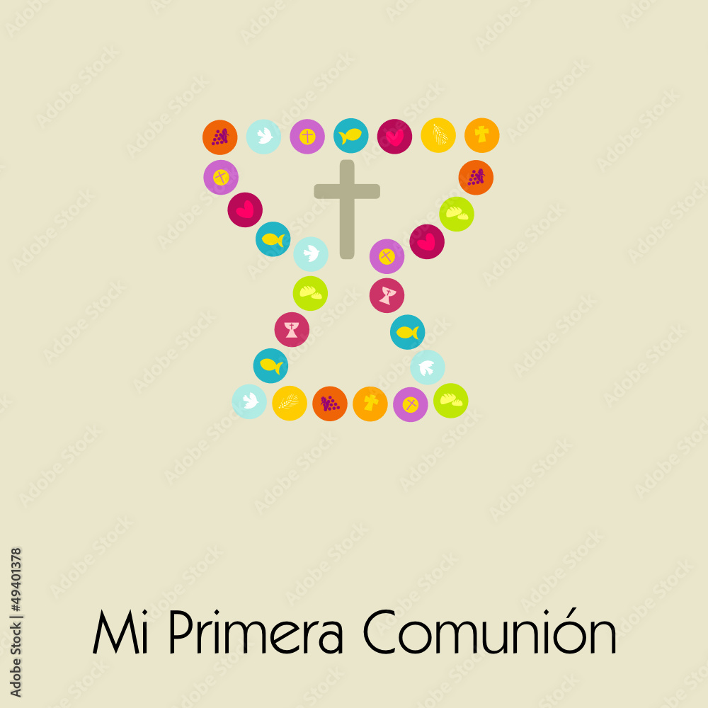 MI PRIMERA COMUNION Stock Vector | Adobe Stock