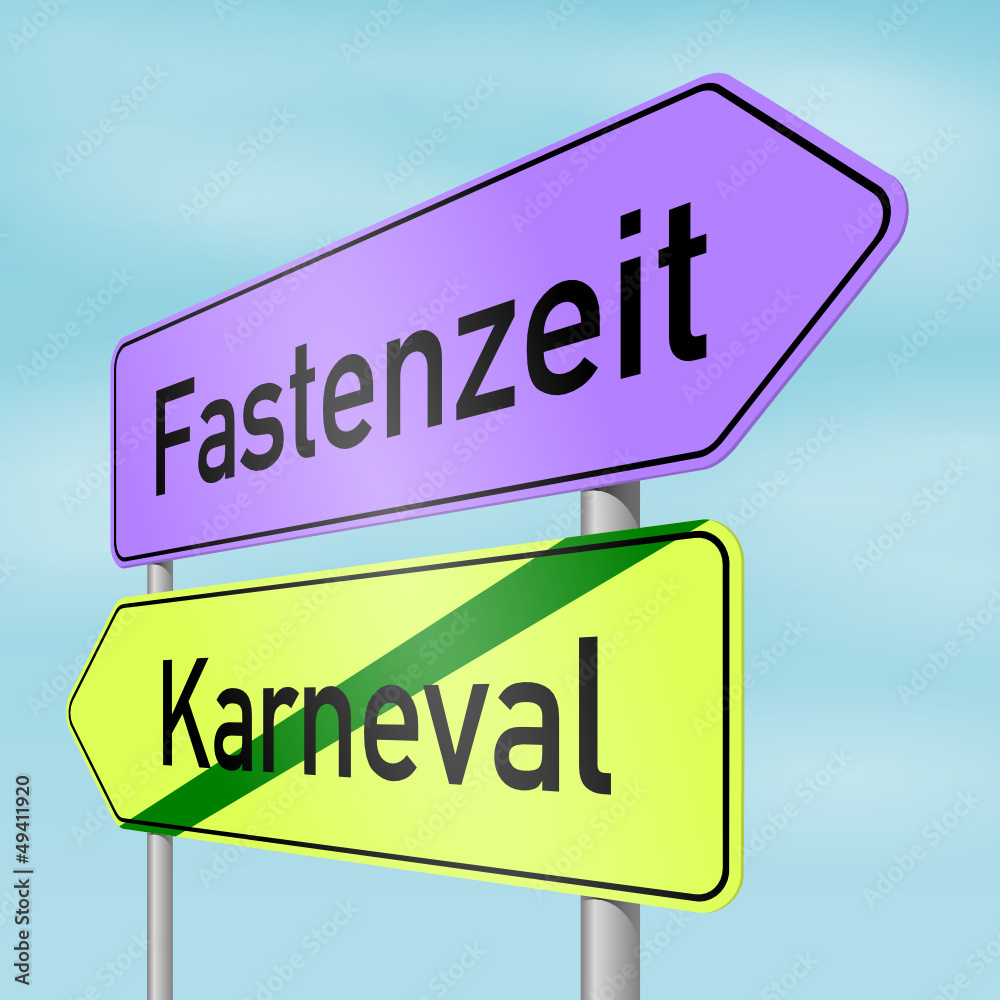 schild lr fastenzeit karneval I Stock-Vektorgrafik | Adobe Stock