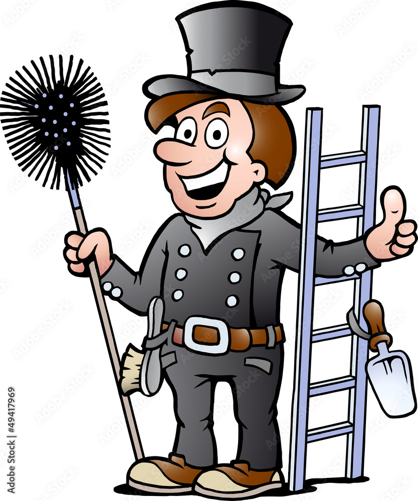 Hand-drawn Vector illustration of an Happy Chimney Sweep Stock Vector ...