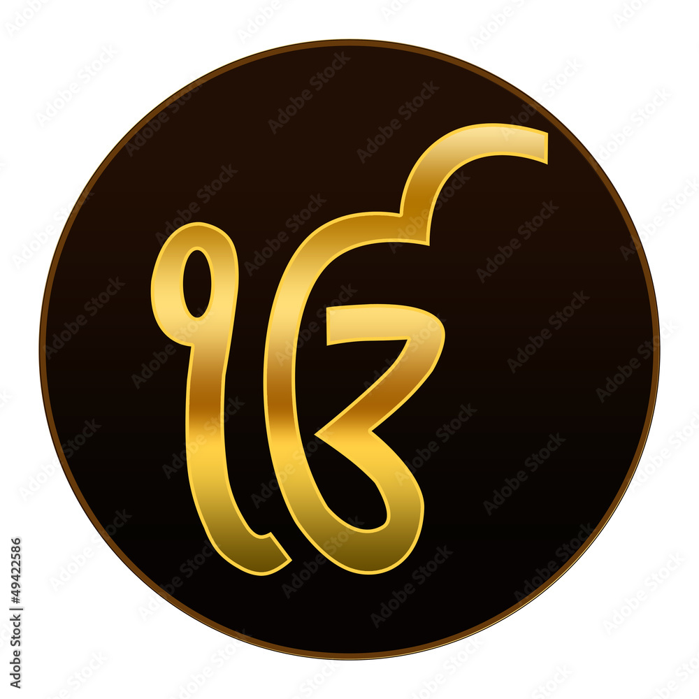 Ek Onkar - Golden symbol in dark background Stock Illustration | Adobe ...