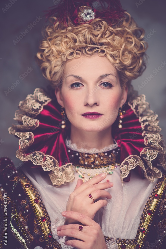 Portrait of beautiful haughty queen Stock Photo | Adobe Stock