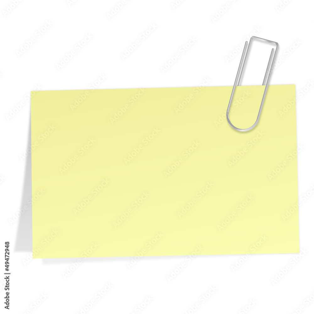 Notizzettel mit Büroklammer Stock-Vektorgrafik | Adobe Stock