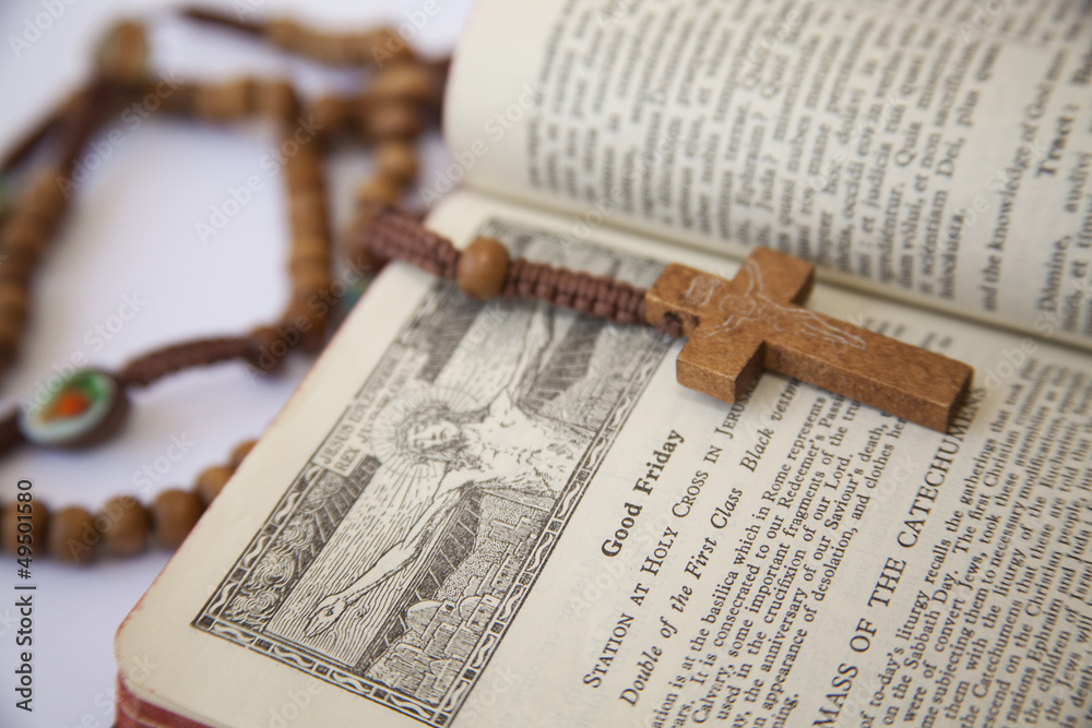catholic missal and rosary Stock Photo | Adobe Stock
