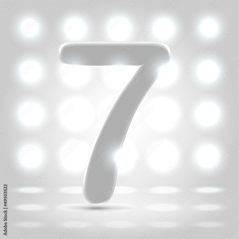 7 over lighted background Stock Vector | Adobe Stock