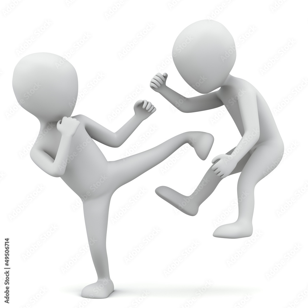 3d small people fighting. Stock Illustration | Adobe Stock