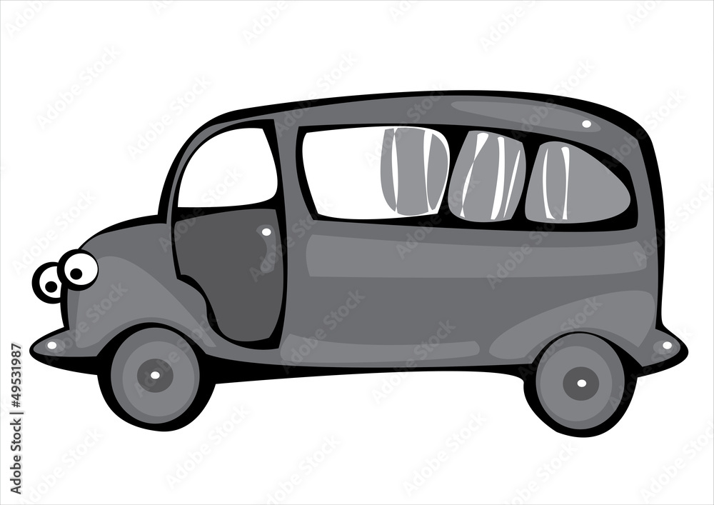 vector gray cartoon hearse isolated on white background Stock Vector ...