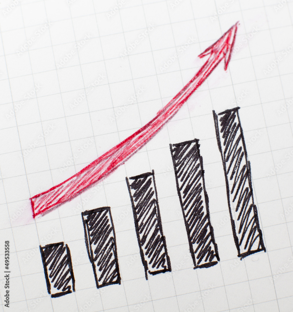 graphique flèche vers le haut hausse Photos | Adobe Stock