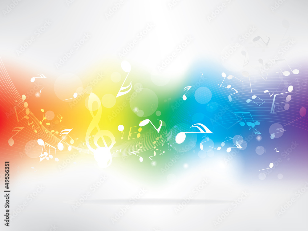 Abstract design background with colourful music notes Stock Vector ...