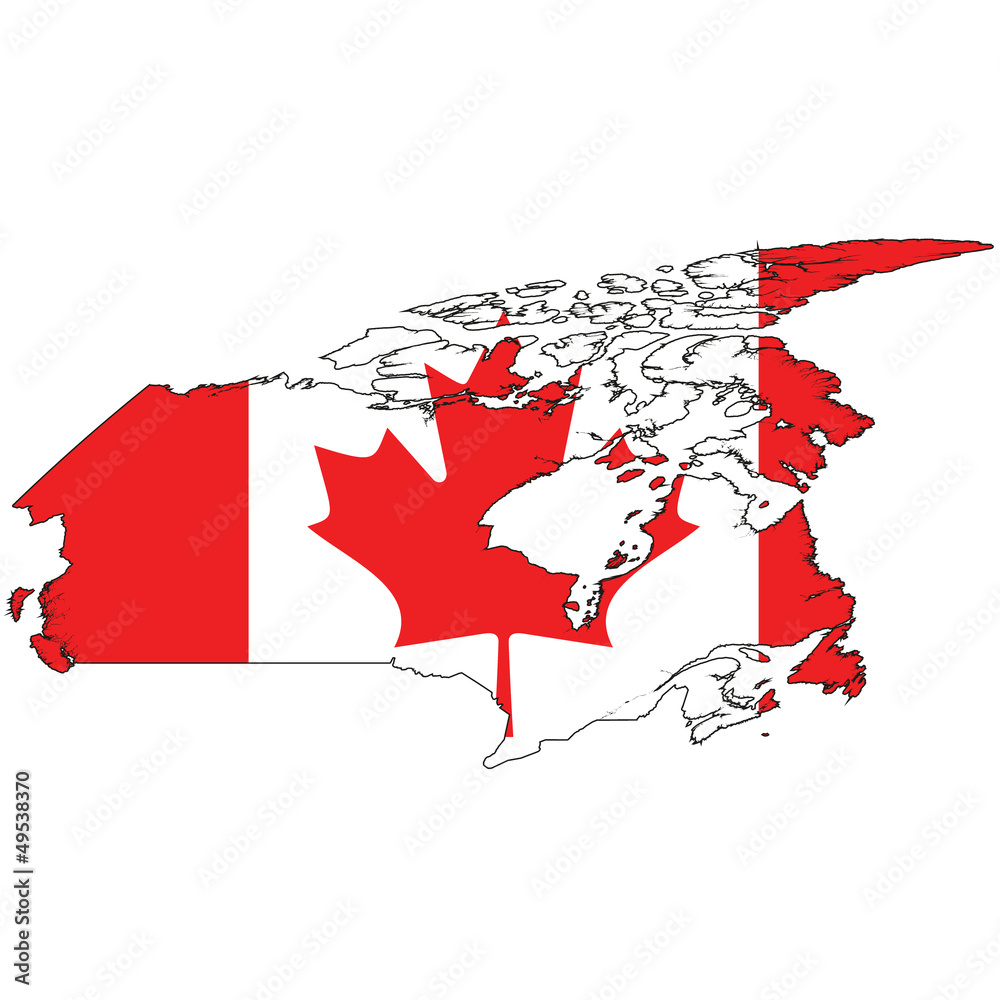 Canada Flag Red Outline