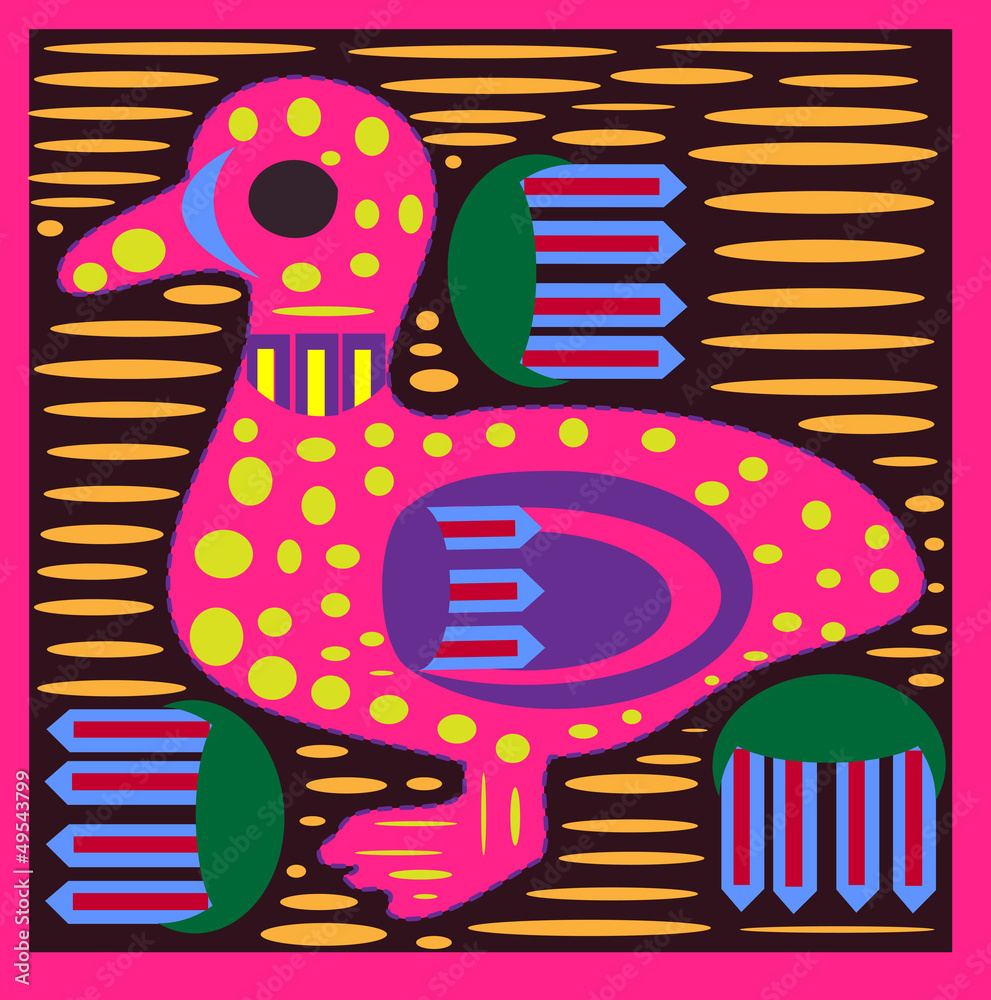 Mola Duck -textile folk art -patchwork kuna vector Stock Vector | Adobe ...