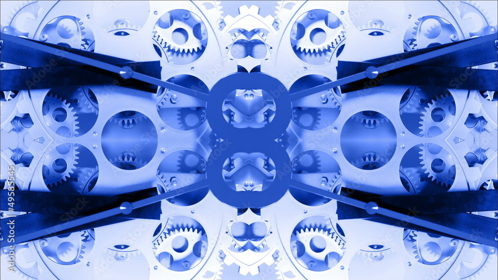 stop motion of a clock face with cogs and dials Stock Video | Adobe Stock