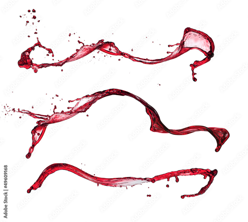 Red wine splashes isolated on white background Stock Photo | Adobe Stock