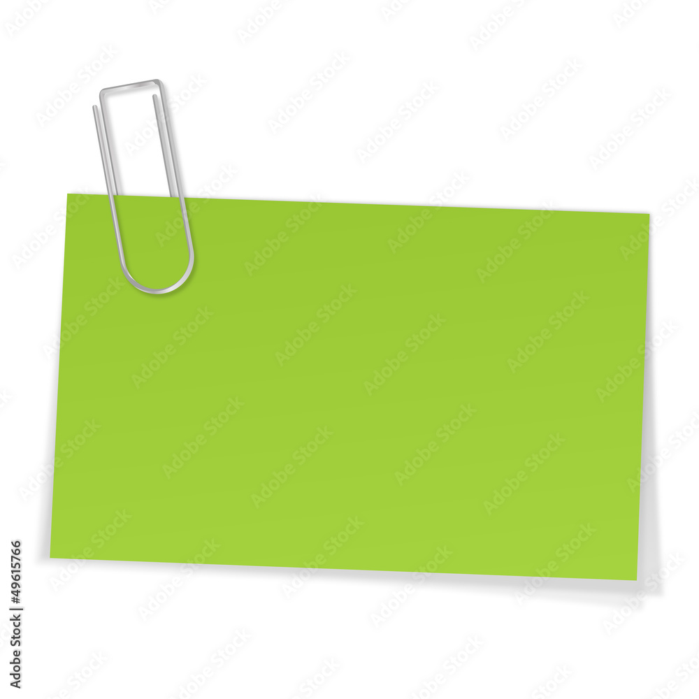 Notizzettel mit Büroklammer Stock-Vektorgrafik | Adobe Stock