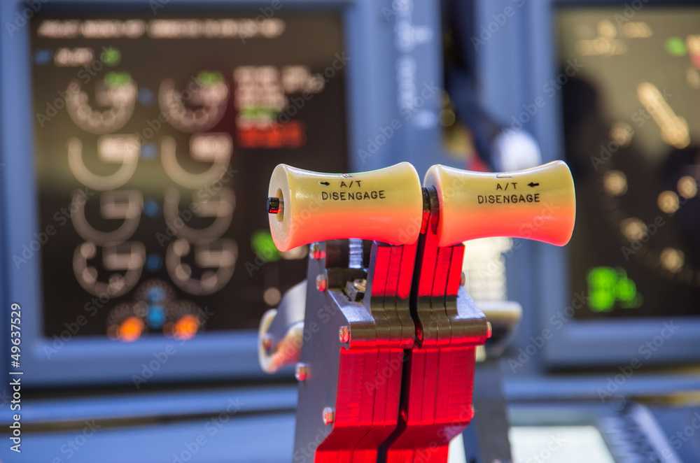 Throttle of an homemade Flight Simulator, Boeing 737-800 Stock Photo ...