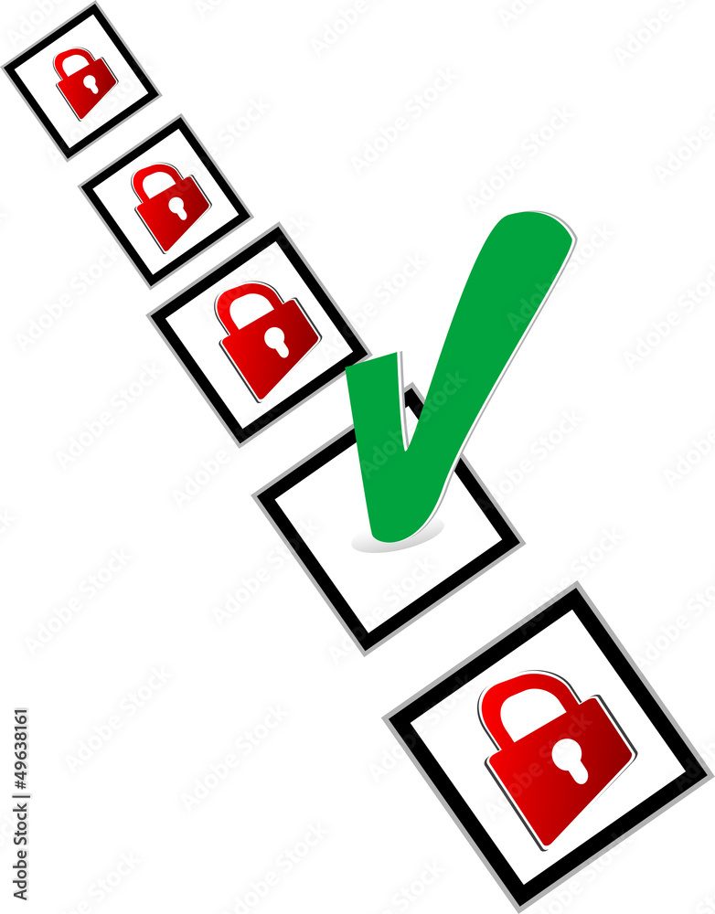 Check box with red and green check mark Stock Illustration | Adobe Stock