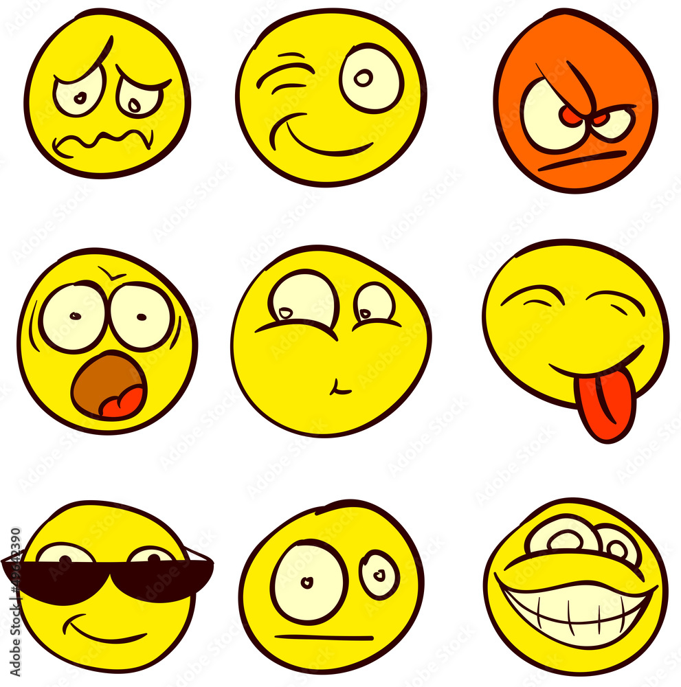Smiley Doodle Stock-Vektorgrafik | Adobe Stock