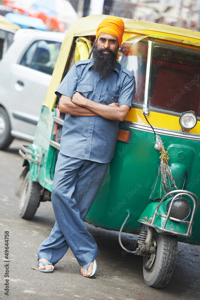 Indian auto rickshaw tut-tuk driver man Stock Photo | Adobe Stock