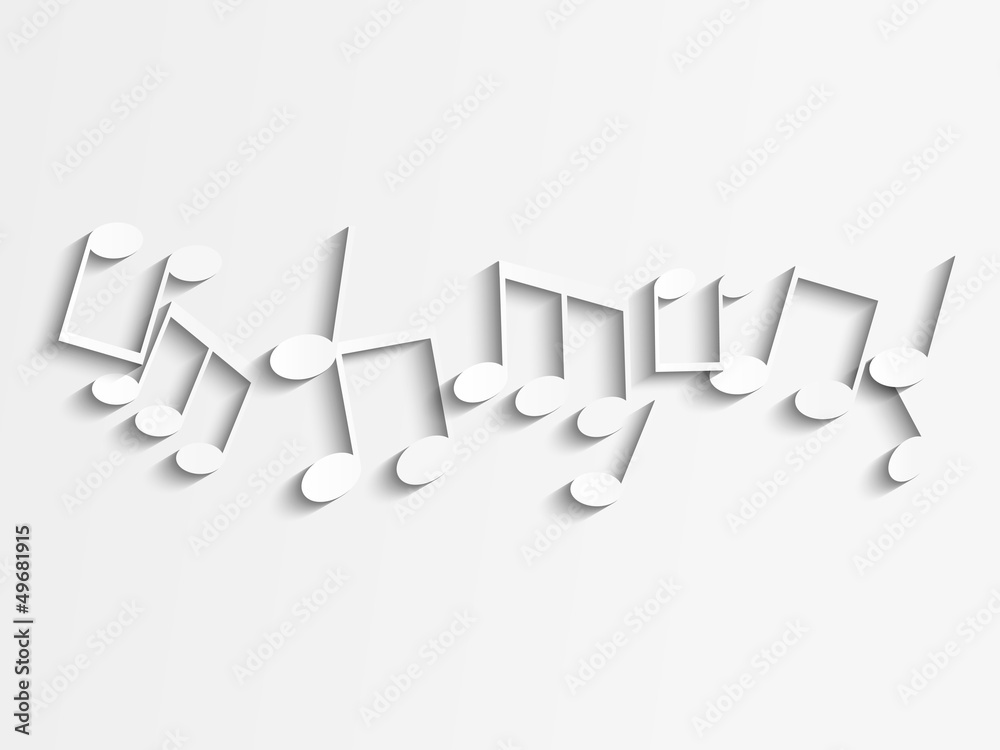 Paper musical notes Stock Vector | Adobe Stock