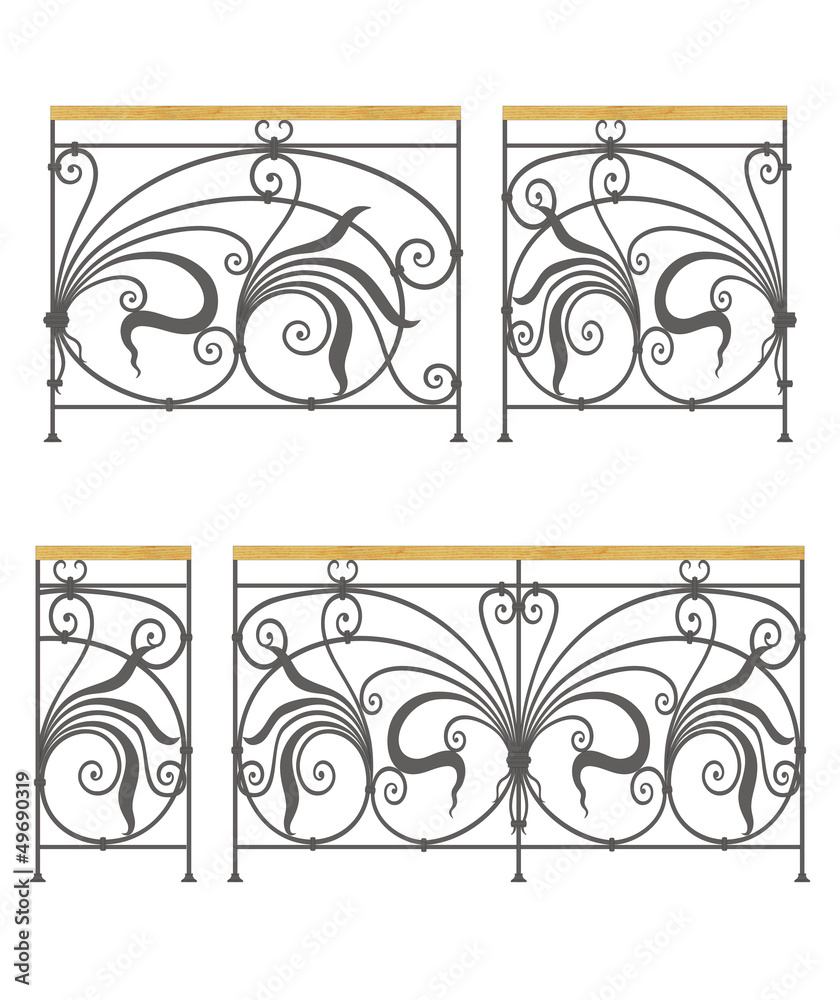 Vector wrought iron modular railings and fences Stock Vector | Adobe Stock