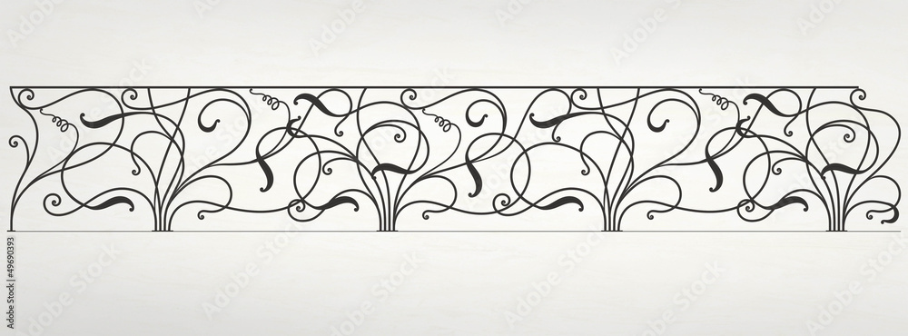 Vector wrought iron modular railing Stock Vector | Adobe Stock