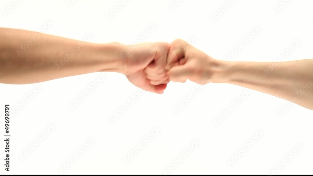 Hand wrestling on white background Stock Video | Adobe Stock