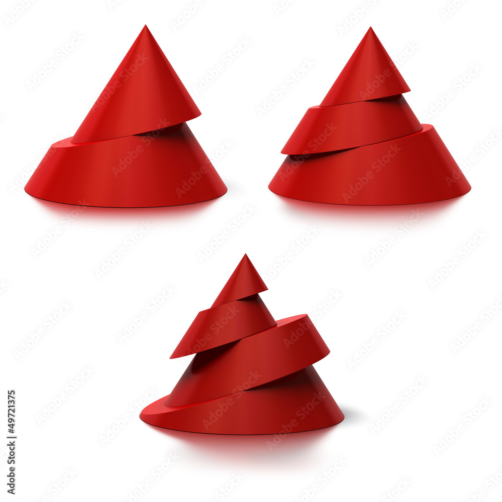 Conical Shapes, 3D Cones Stock Illustration | Adobe Stock