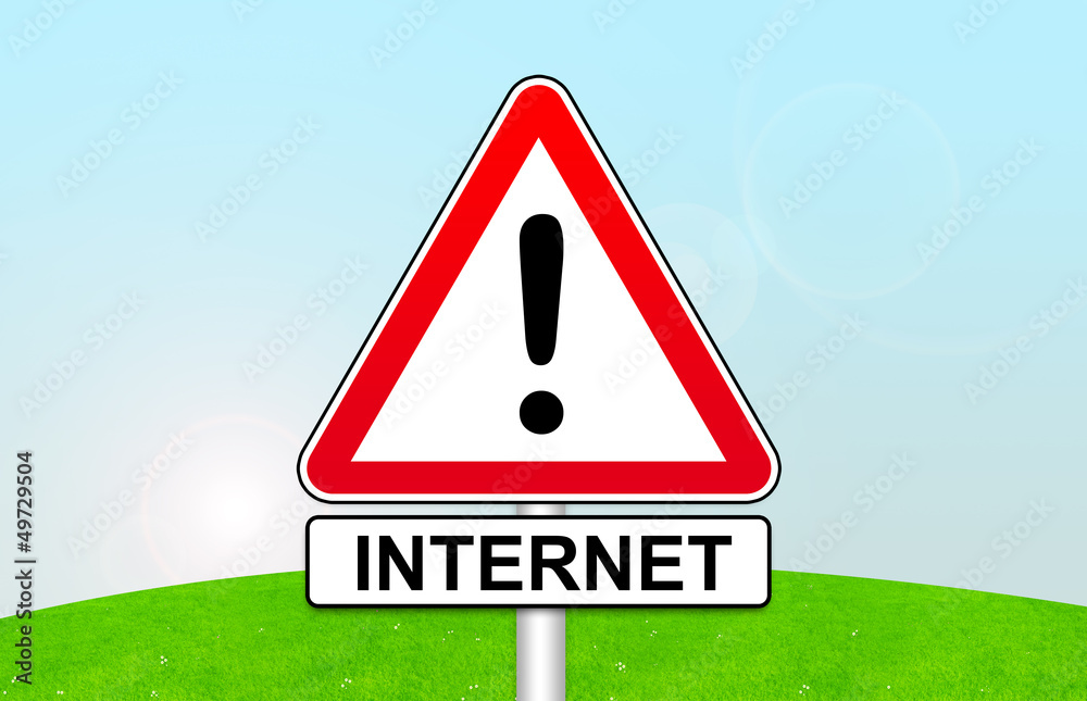 panneau attention internet Stock Illustration | Adobe Stock