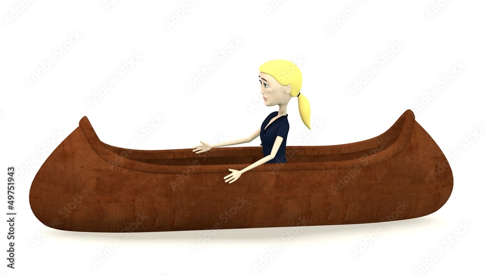 3d render of cartoon character in indian canoe Stock Illustration ...