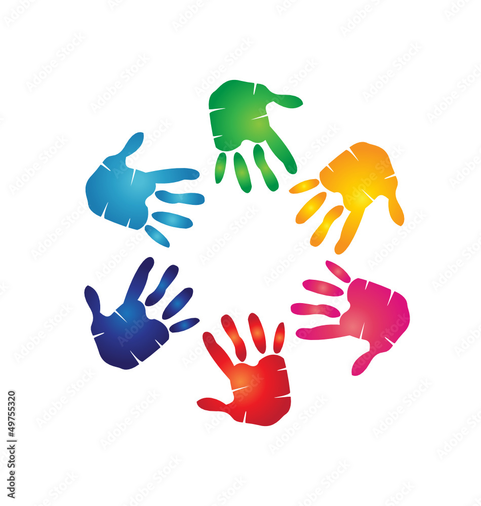 Hands colorful logo Stock Vector | Adobe Stock