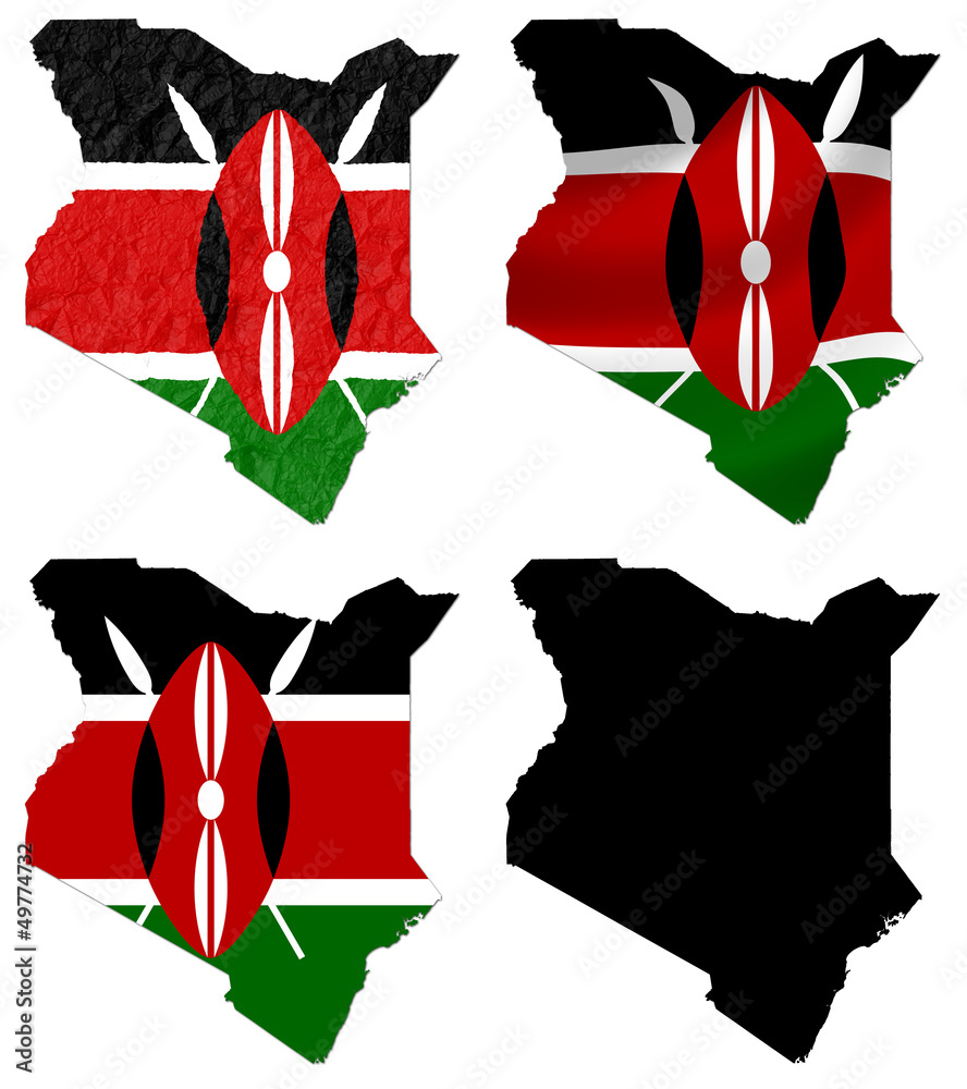 Kenya flag over map collage Stock Illustration | Adobe Stock